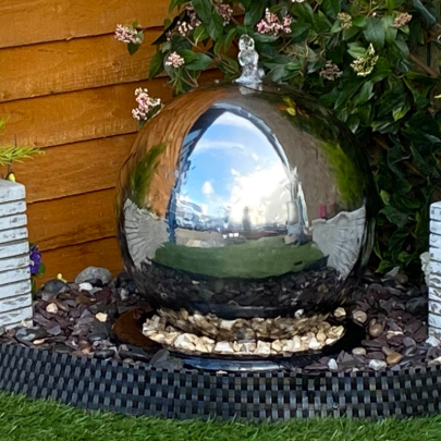 Modern Metal Water Features | Sphere Metal Water Features | Outdoor ...