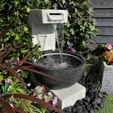 Aqua Creations Grey Wall Cascade Contemporary Solar Water Feature