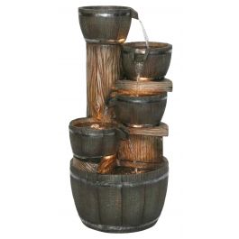 Dilworth Wooden Barrels Traditional Solar Water Feature