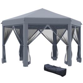 Outsunny 3.2m Canopy Rentals Pop Up Gazebo Hexagonal Canopy Tent ...