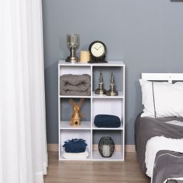 6 Cubes Shelving Cabinet, Particle Board-White