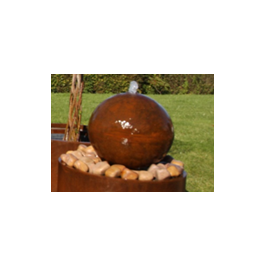 Large Corten Steel Sphere (80x80x80) Solar Water Feature