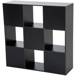 9 Cubes 3-Tier Shelving Cabinet, Particle Board-Black