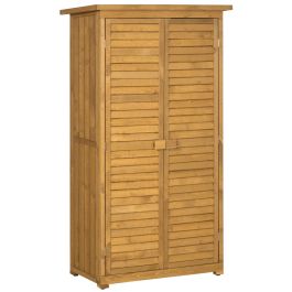 Outsunny Wooden Garden Storage Shed, Compact Utility Sentry Unit, 3 ...