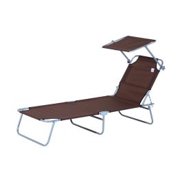 OutdoorlivingUK Adjustable Sun Bed-Brown