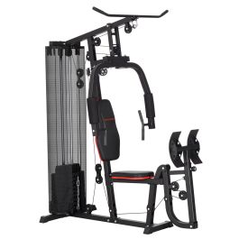 SPORTNOW Weights Machine, Multi Gym with 45kg Weight Stack, Compact ...