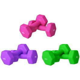 SPORTNOW Set of 6 Hex Dumbbells, Neoprene Weights Pair with Non Slip ...