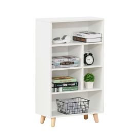HOMCOM 103cm Bookcase Sideboard 6 Cubes Free Standing Bookshelf Shelves ...