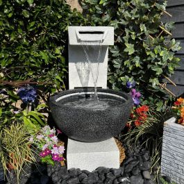Aqua Creations Grey Wall Cascade Contemporary Solar Water Feature