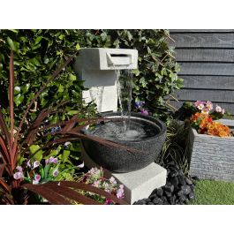 Aqua Creations Grey Wall Cascade Contemporary Solar Water Feature