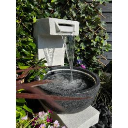 Aqua Creations Grey Wall Cascade Contemporary Solar Water Feature