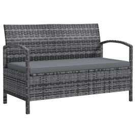 Outsunny 125L Storage Garden Bench, with Cushion Grey