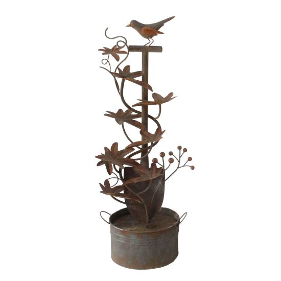 Aqua Creations Metal Bird on Spade Modern Metal Water Feature