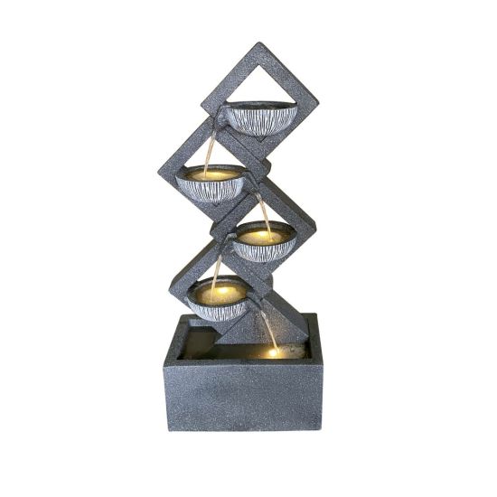 Diamond Pouring Bowls Contemporary Solar Water Feature