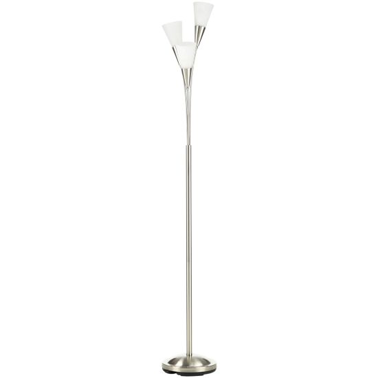 HOMCOM 3 Light Upright Floor Lamps for Living Room, Modern Standing ...